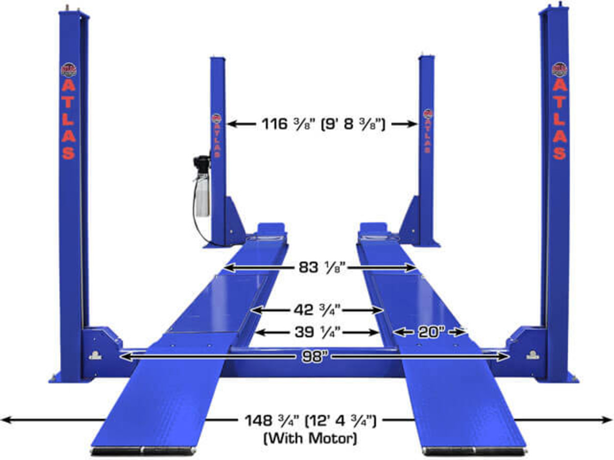 Atlas Platinum PVL14OF-EXT Open Front 4 Post ALI Certified Alignment Lift