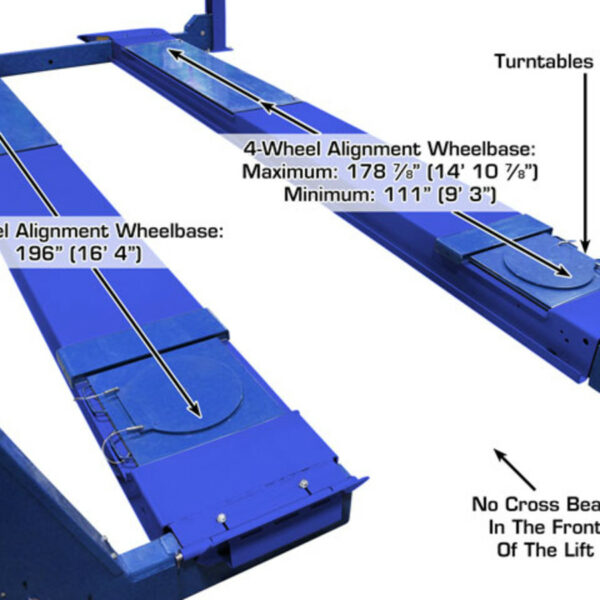 Atlas Platinum PVL14OF-EXT Open Front 4 Post ALI Certified Alignment Lift