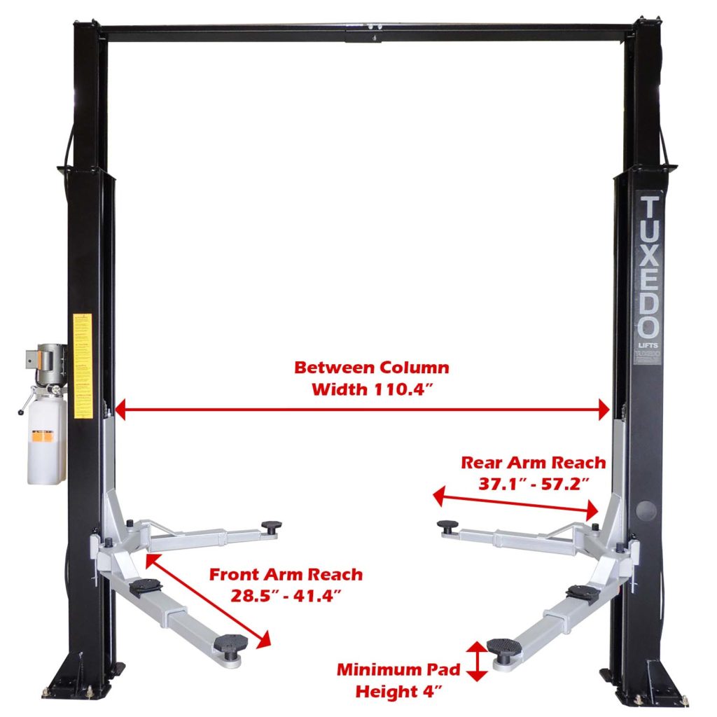 Tuxedo 9,000 lb. Capacity, Overhead 2 Post Lift - Asymmetric – Race ...