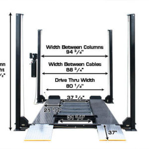 Atlas Garage Pro 8,000 EXT 4 Post lift - Extra Tall – Race Tools Direct